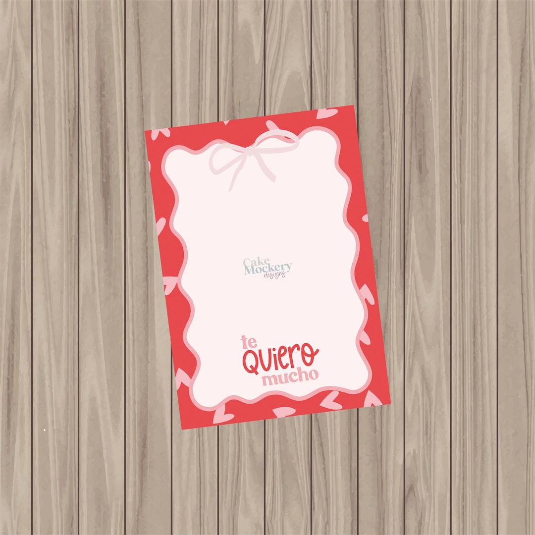 Printable Cookie Card - Te Quiero Mucho - 3.5"x5" - Etsy