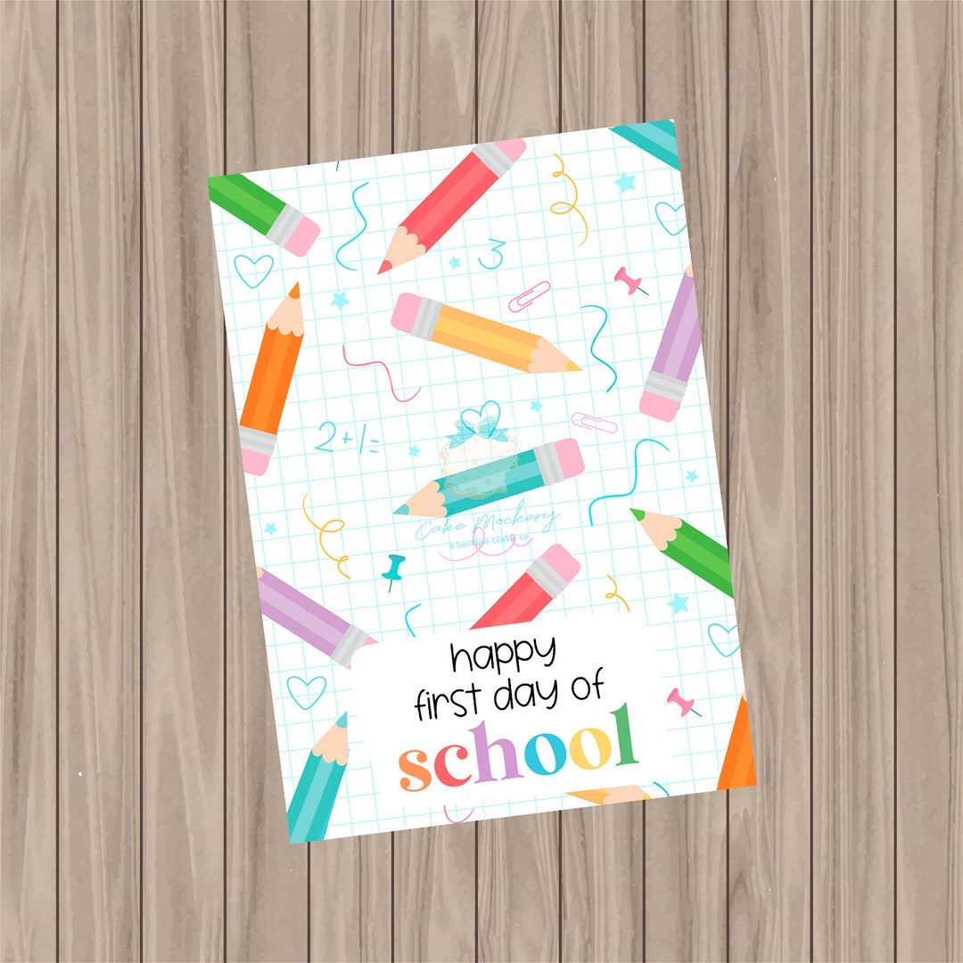 Printable Cookie Card - Happy First Day of School - 3.5"x5" - Etsy