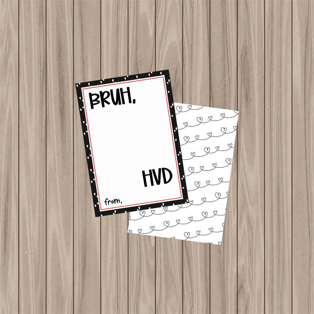 Pre-printed Cookie Card - BRUH, HVD! - 3.5"x5" - Etsy