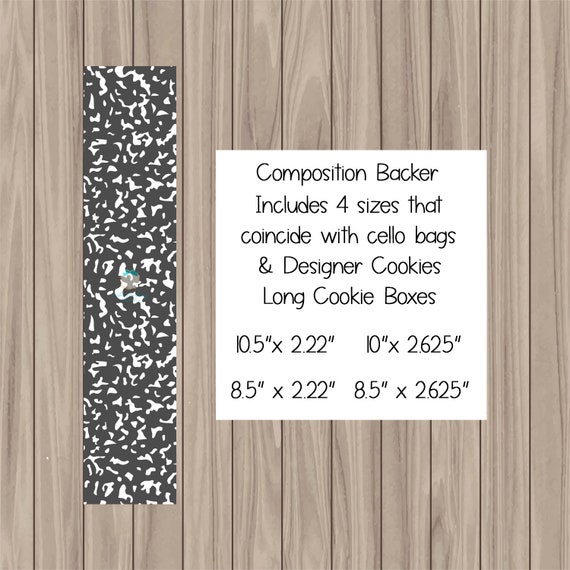 Printable Cookie Card Composition Box Backer 4 Sizes - Etsy