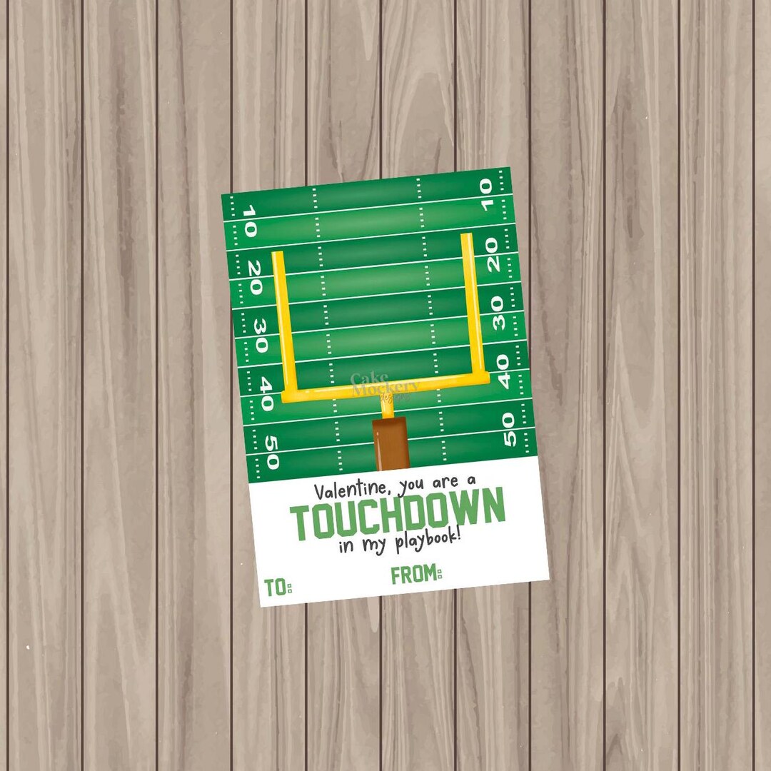 Printable Cookie Card - Touchdown Valentine - 3.5"x5" - Etsy
