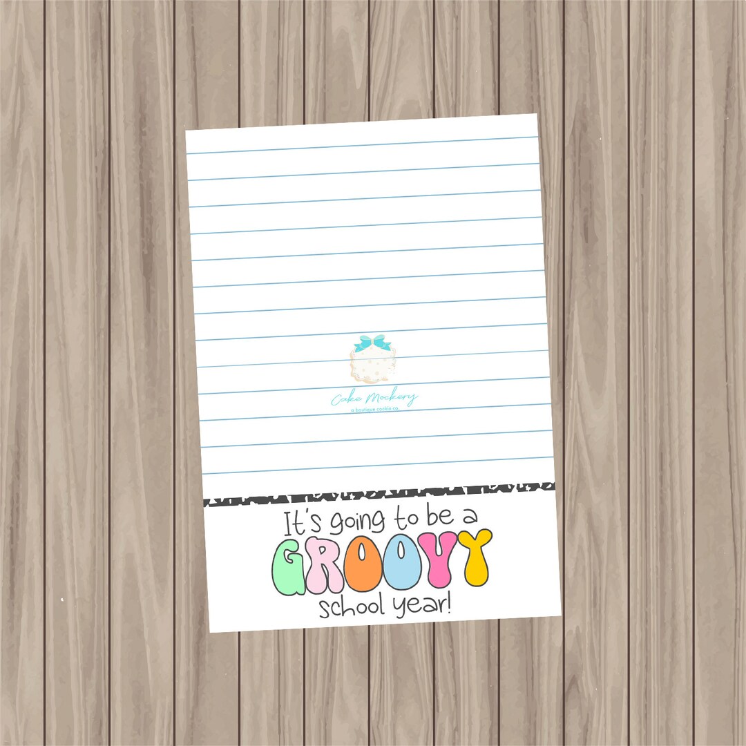 Printable Cookie Card - Groovy School Year - 3.5"x5" - Etsy