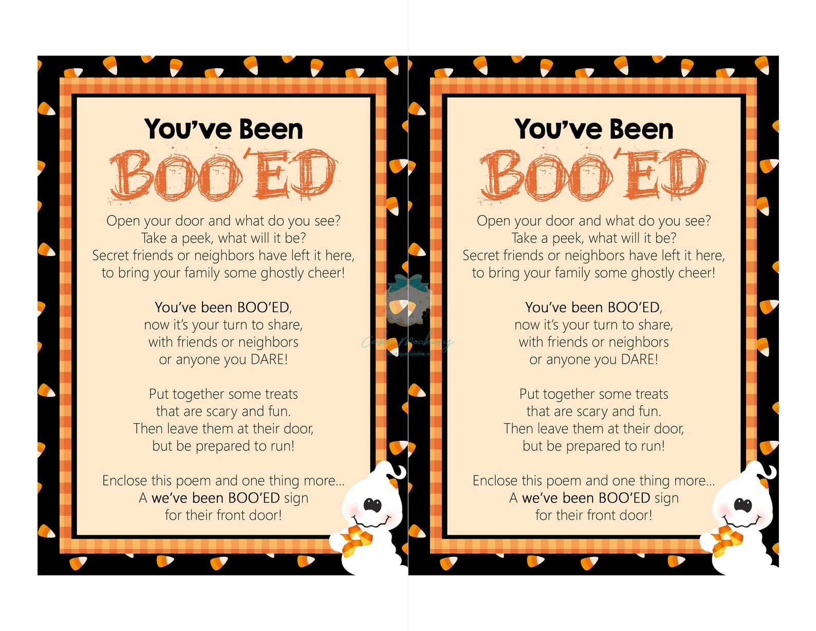 Printable Cookie Card - You've Been Boo'ed - 5"x7" - Etsy