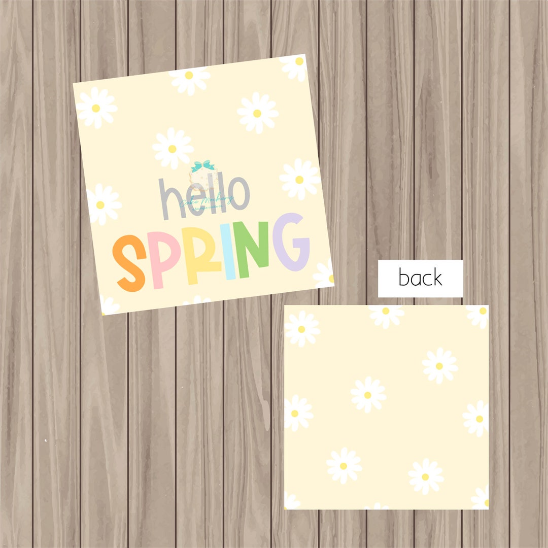 Pre-printed PHYSICAL Tag - Hello Spring - 2" X 2" Square - Etsy