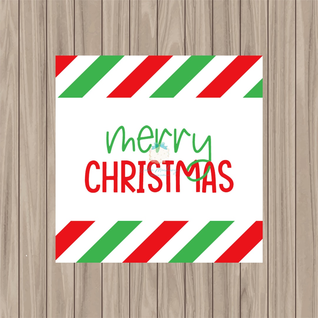 Printable Tag Merry Christmas 2 Square - Etsy