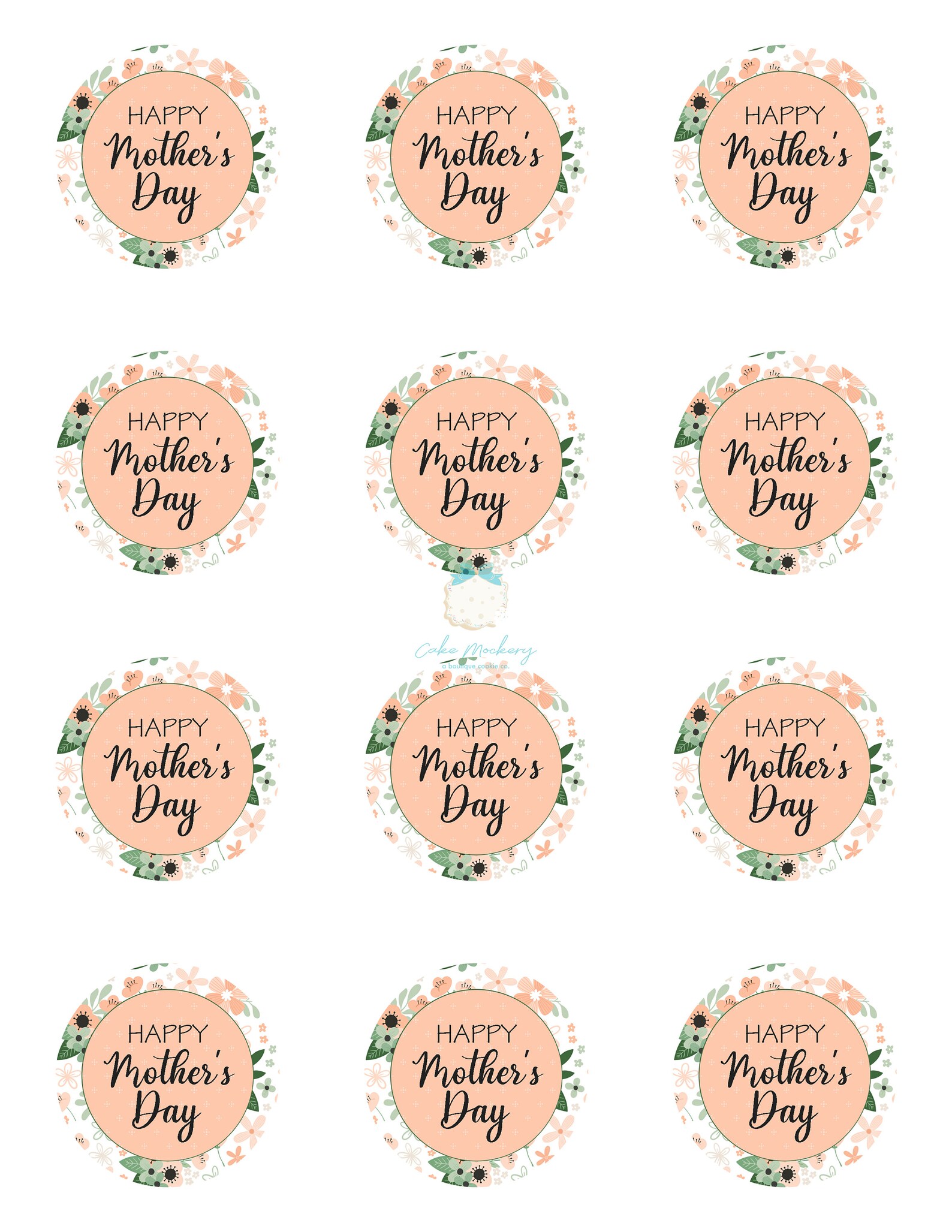 Printable Tag - Happy Mother's Day - 2" Circle - Etsy
