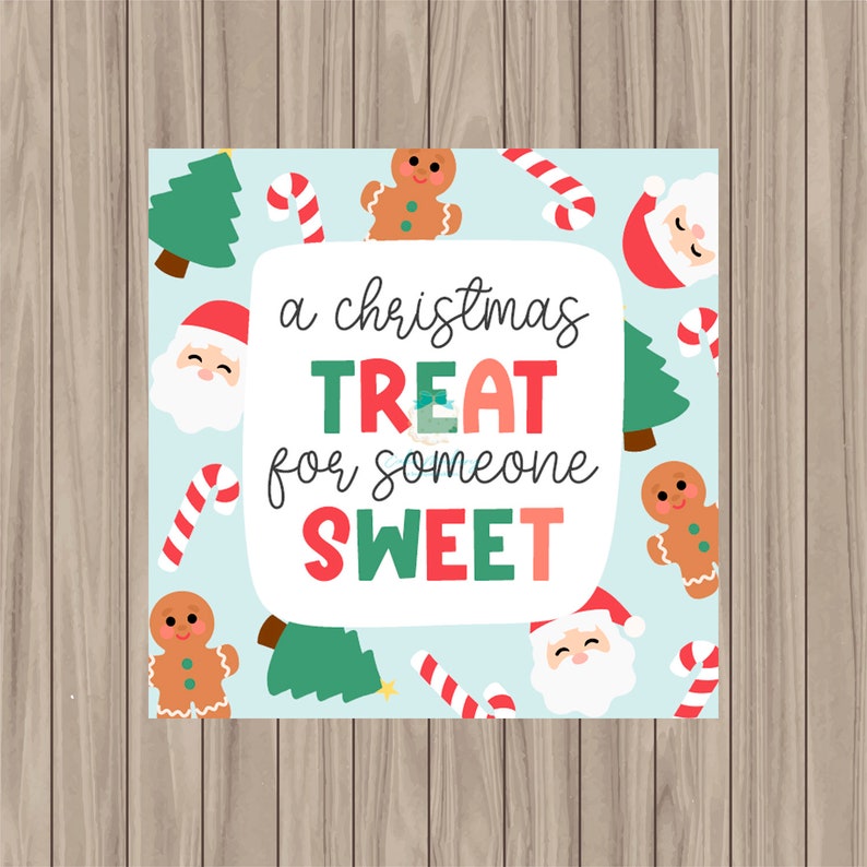 Printable Tag - Christmas Treat - 2" Square - Etsy