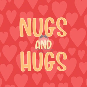 Printable Tag - Nugs and Hugs - 2" Square - Etsy