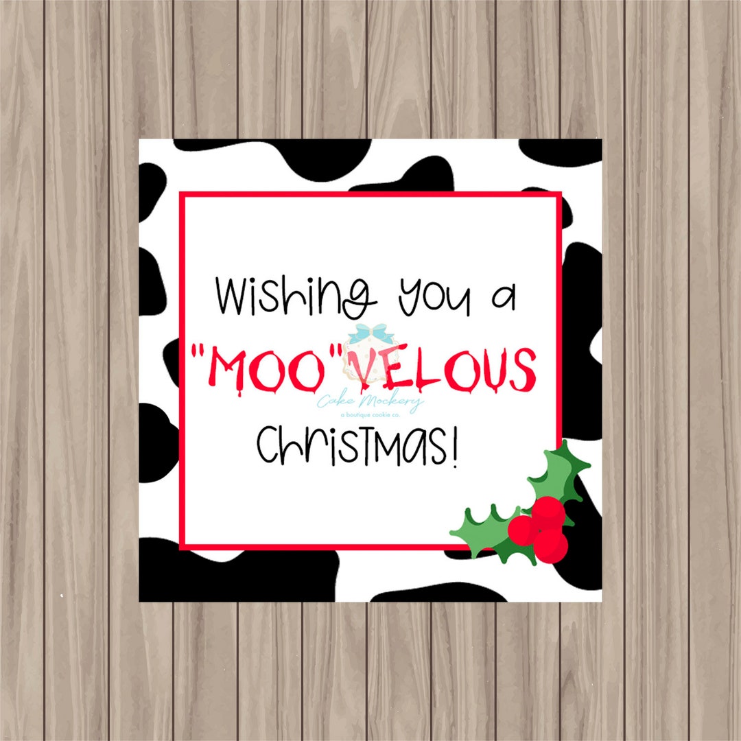 Printable Tag - Have a Moovelous Christmas - 2" Square - Etsy