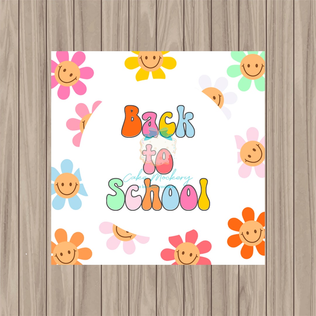Printable Tag - Daisy Back to School - 2" Square - Etsy
