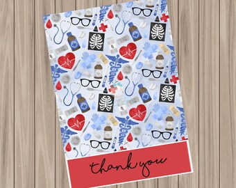 Printable Mini Cookie Card Thank You Appreciation 3.5 X 5 Doctor Nurse ...