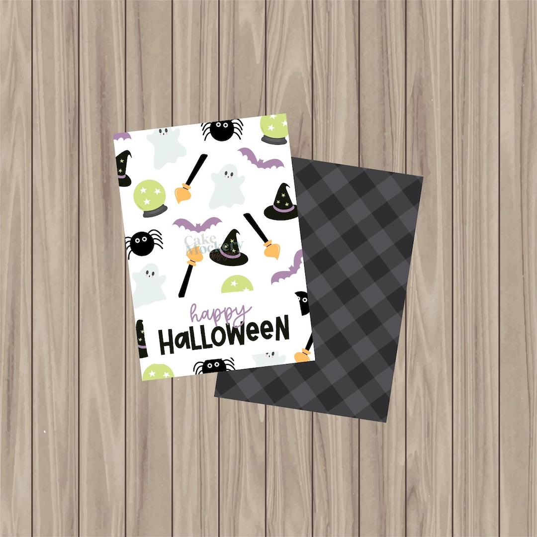 Physical Pre-printed and Pre-cut Cookie Card - Happy Halloween - 3.5"x5 ...