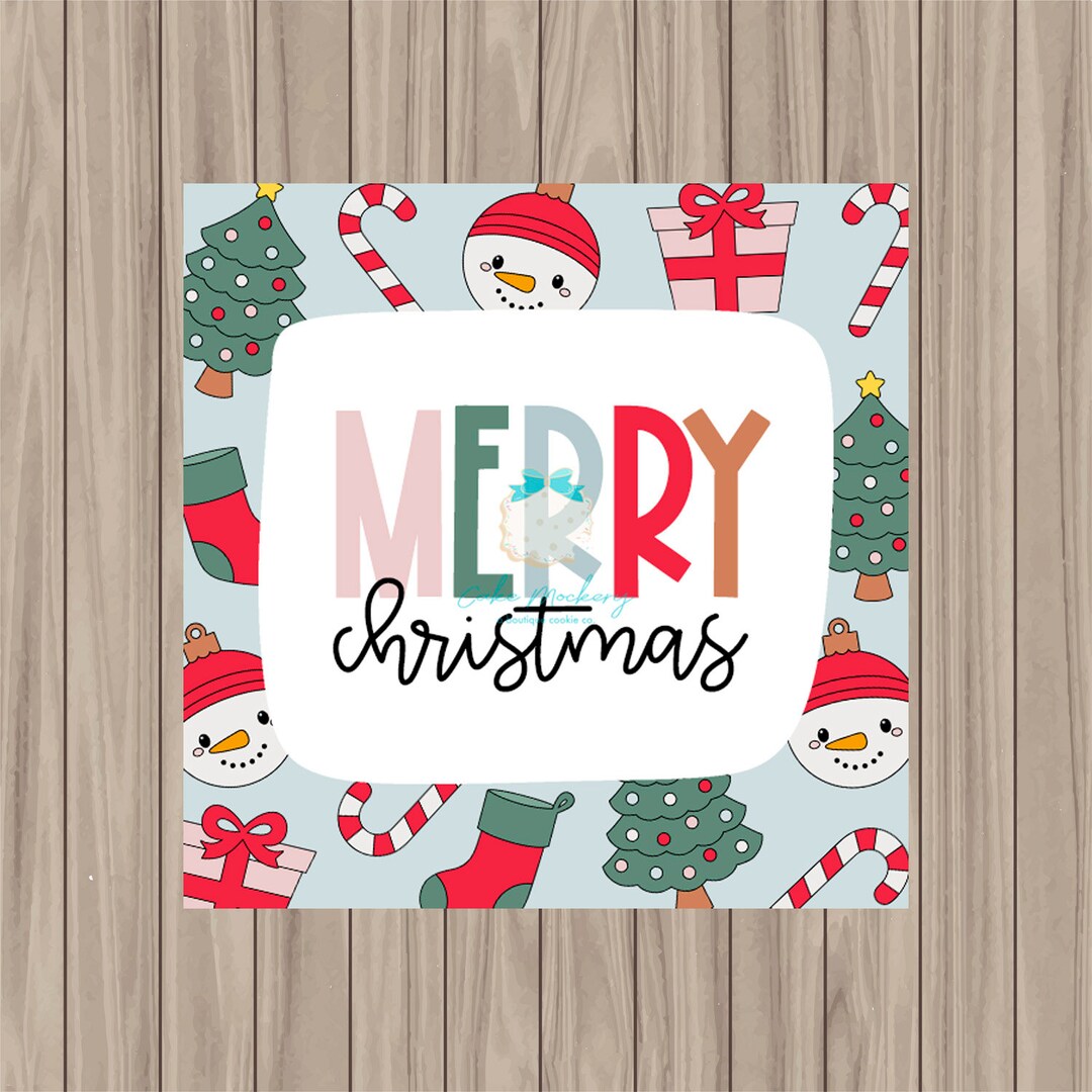 Printable Tag Merry Christmas 2 Square - Etsy