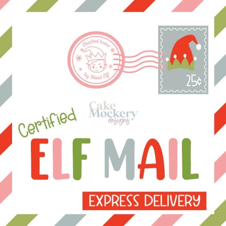 Printable Tag - Certified Elf Mail - 2" Square - Etsy