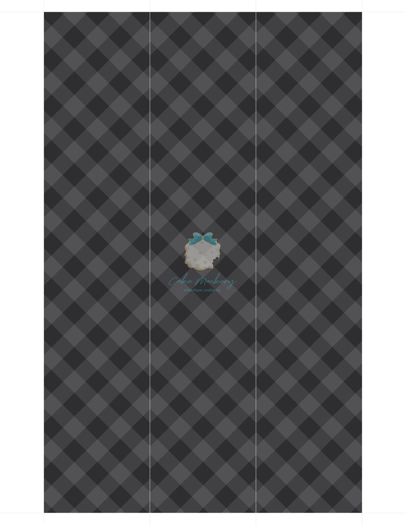Printable Cookie Card Black Gingham Backer 4 Sizes - Etsy