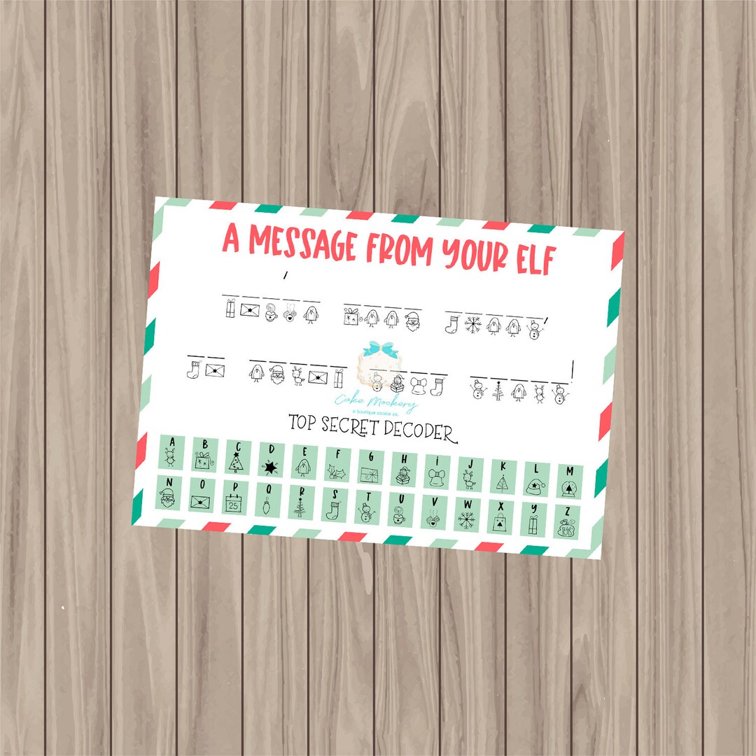 Printable Cookie Card - Christmas Secret Message - 3.5"x5" - Etsy