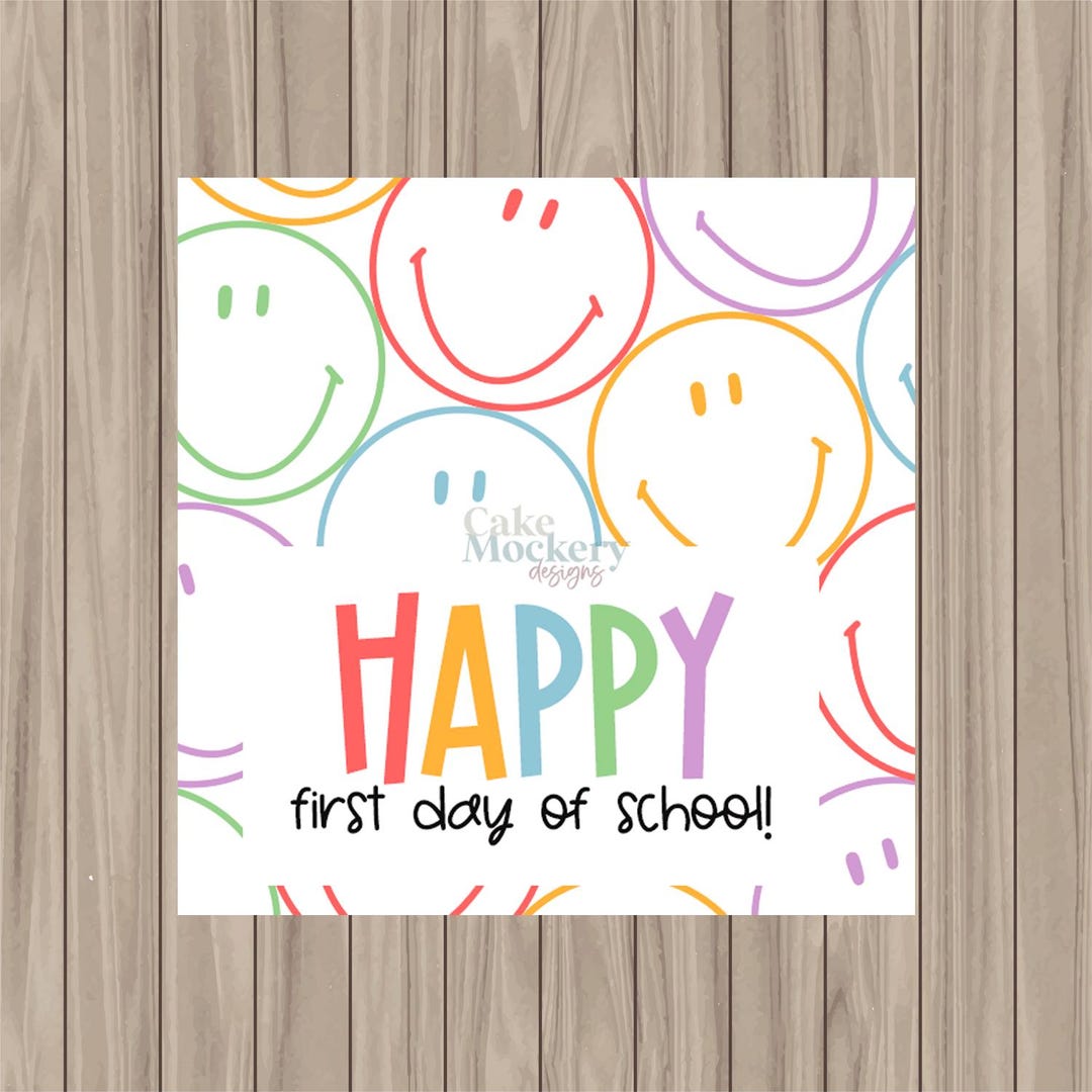 Printable Tag - Happy First Day of School - 2" Square - Etsy