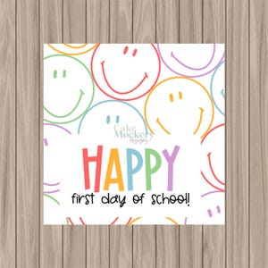 Printable Tag - Happy First Day of School - 2" Square - Etsy