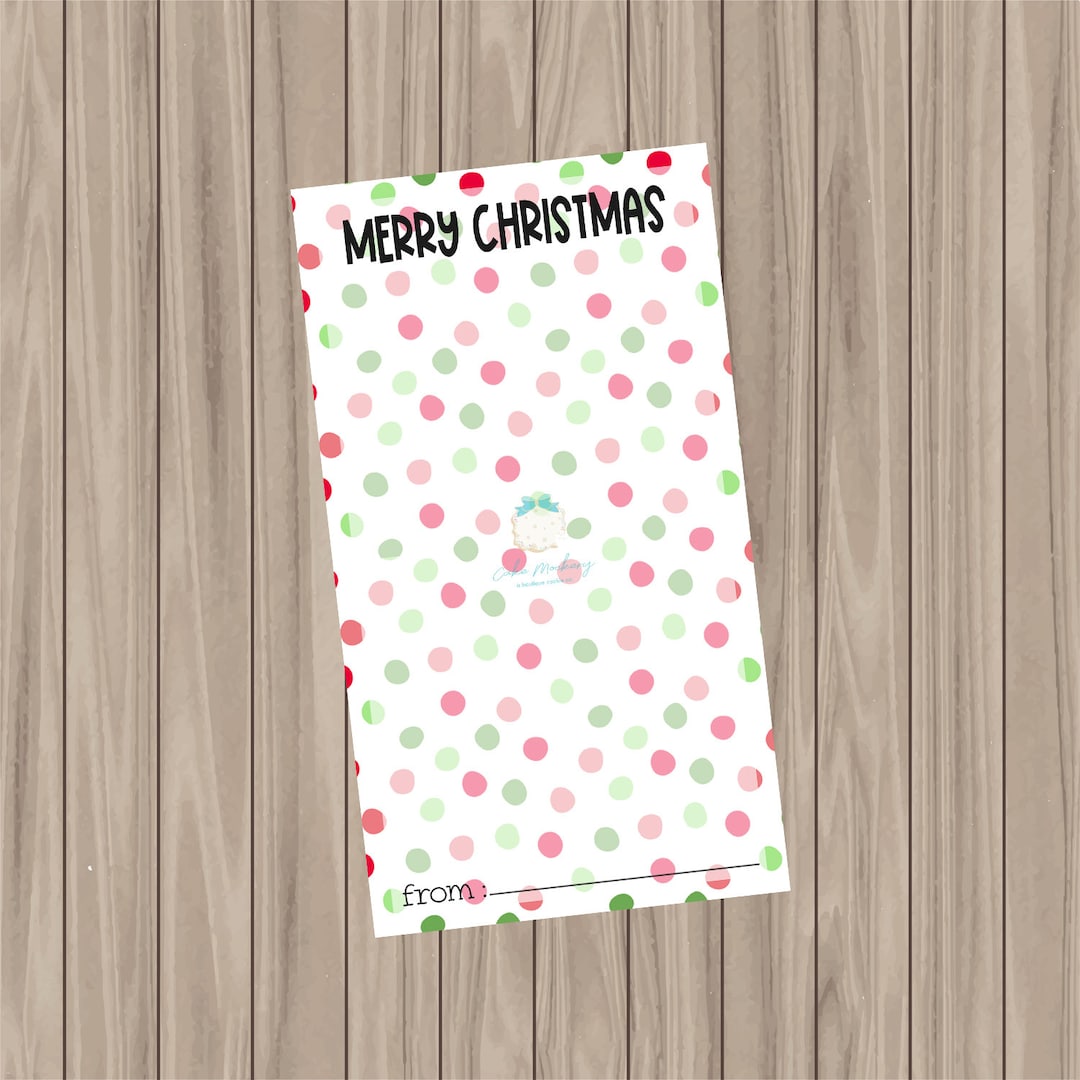 Printable Cookie Card - "merry Christmas" Small Cookie & Gift Card ...