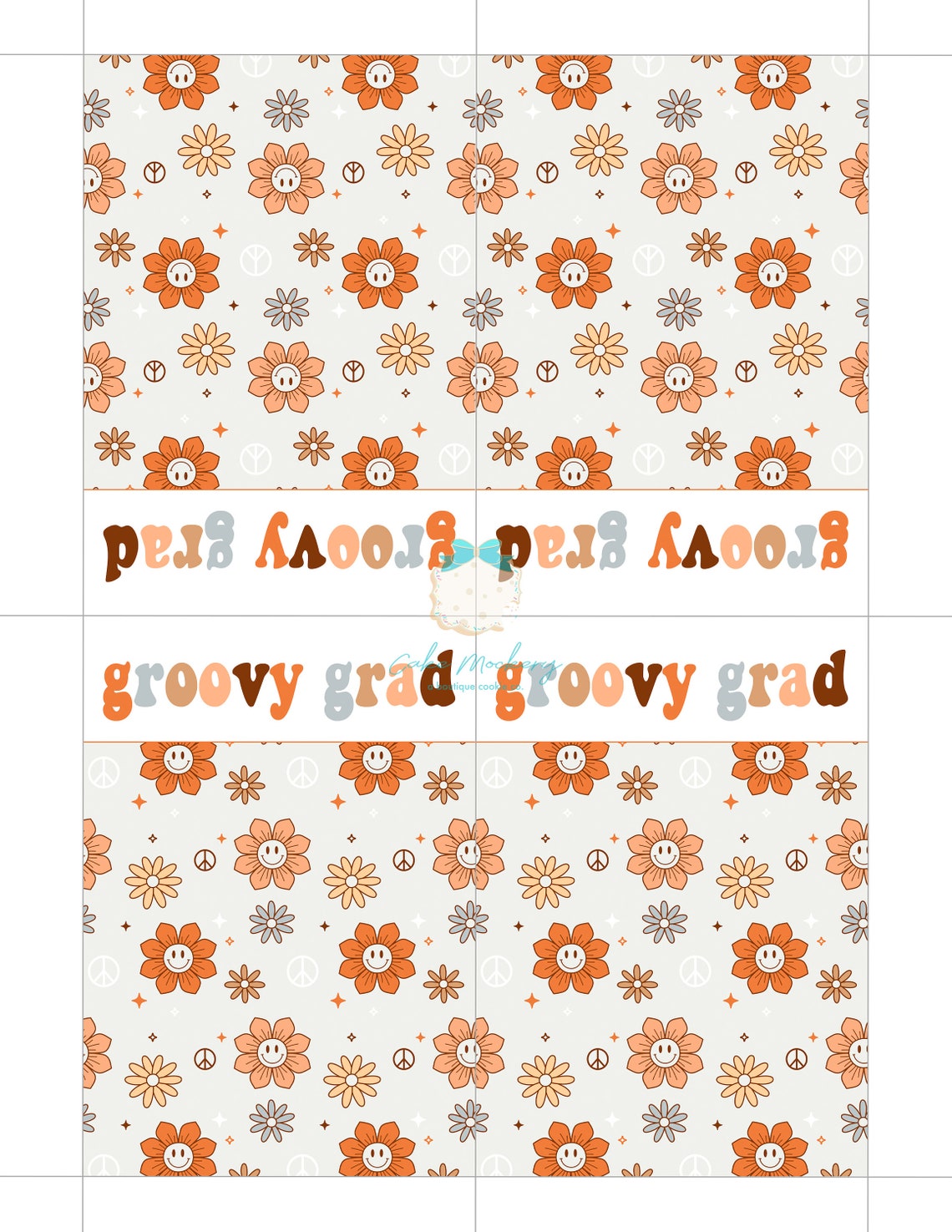 Printable Cookie Card - Groovy Grad - 3.5"x5" - Etsy
