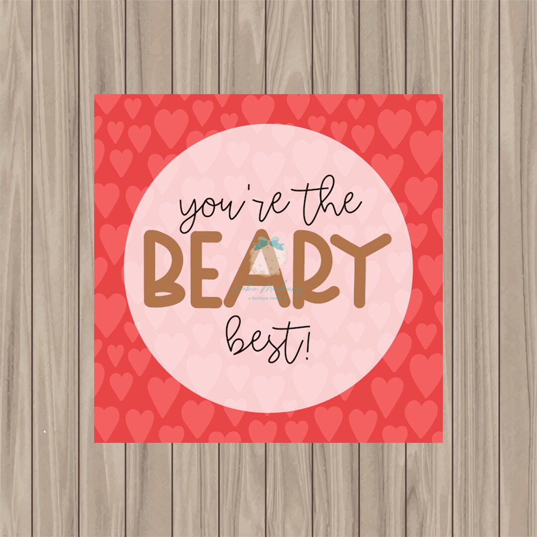 Printable Tag - You're the Beary Best - 2" Square - Etsy