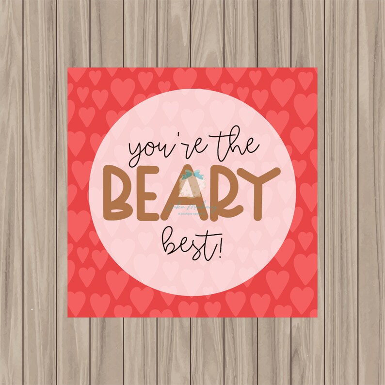 Printable Tag You're the Beary Best 2 Square | Etsy