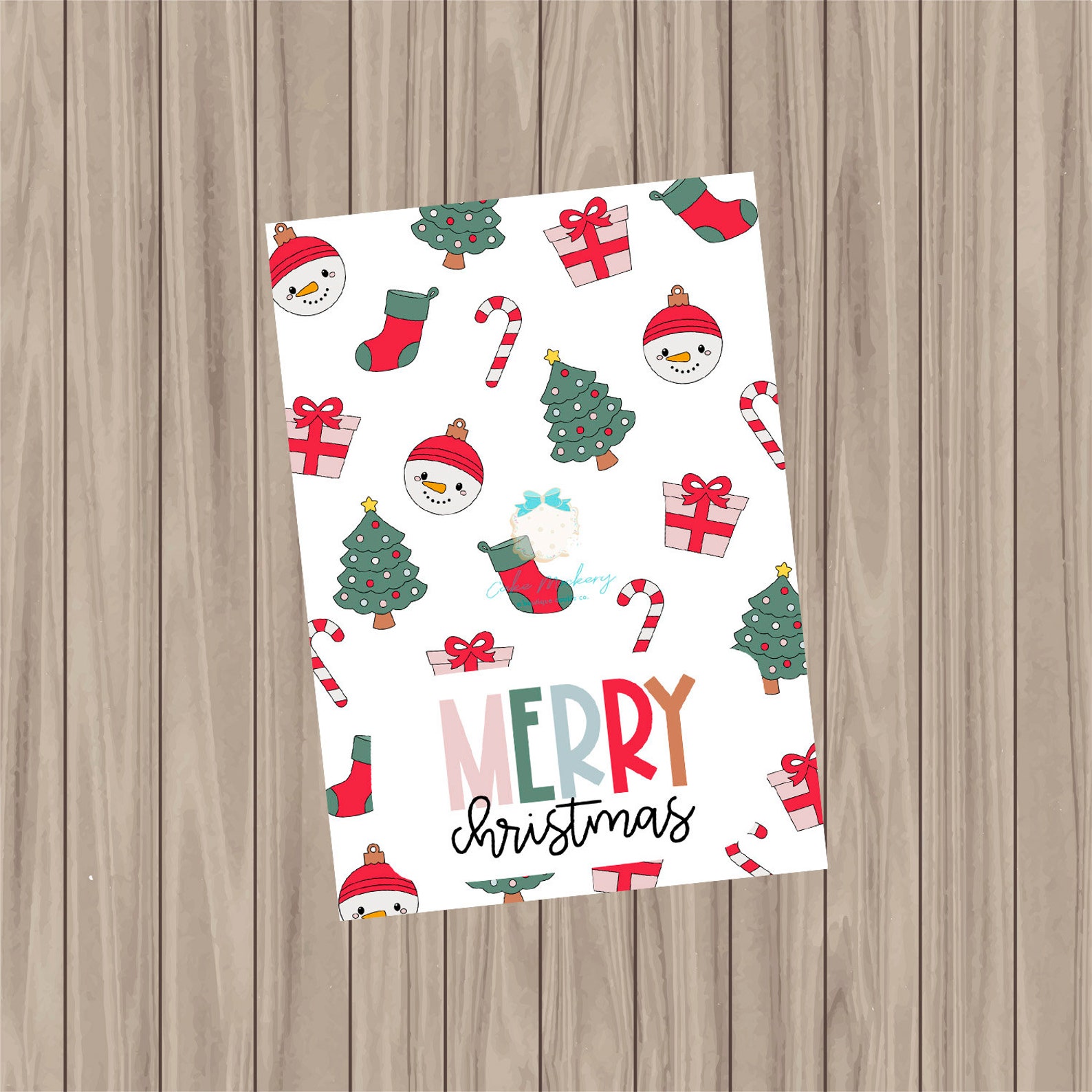 Printable Cookie Card Merry Christmas 3.5x5 - Etsy