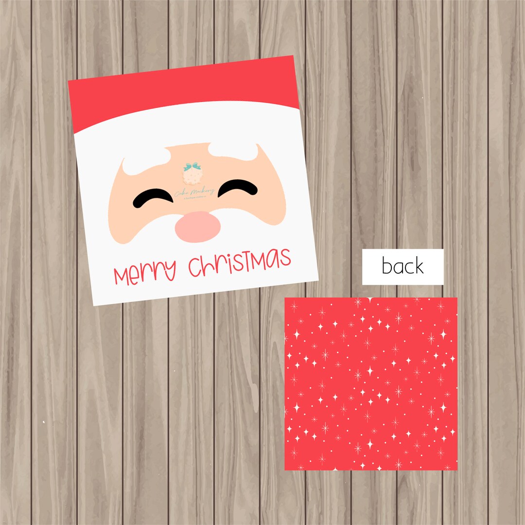 Pre-printed PHYSICAL Tag Merry Christmas Santa Face 2 X 2 Square - Etsy