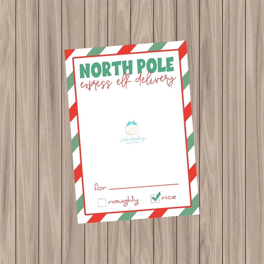 Printable Cookie Card - Express Elf Delivery - 3.5"x5" - Etsy