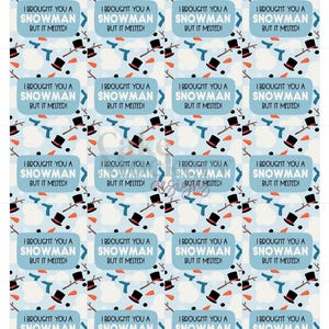 Printable Tag - Melted Snowman - 2" Square - Etsy