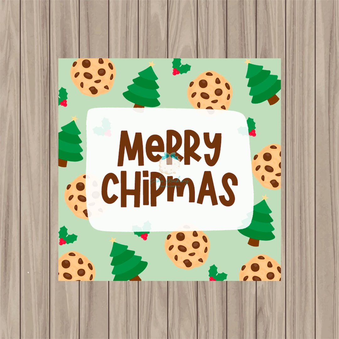 Printable Tag - Merry Chipmas - 2" Square - Etsy
