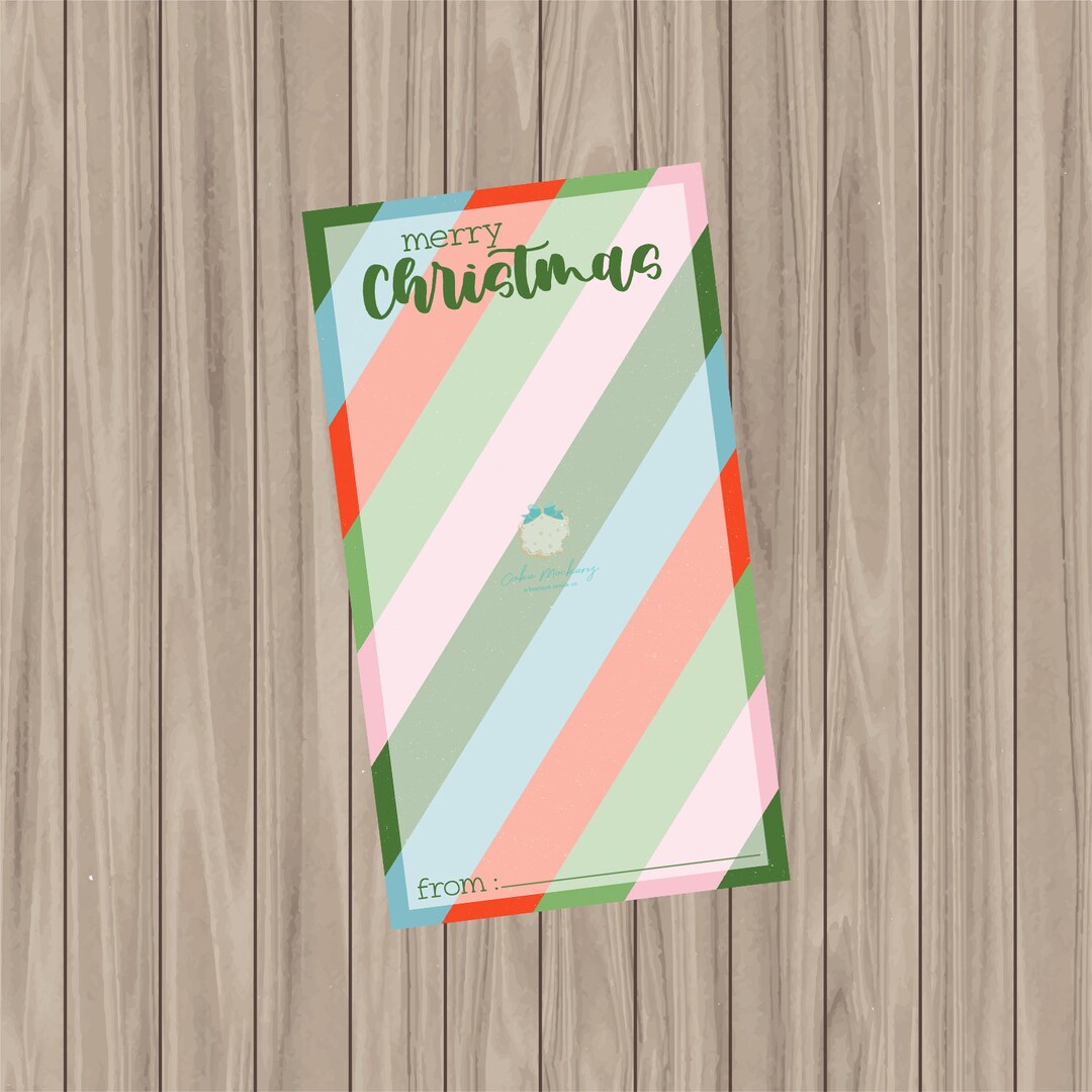 Printable Cookie Card - "merry Christmas" Small Cookie & Gift Card ...