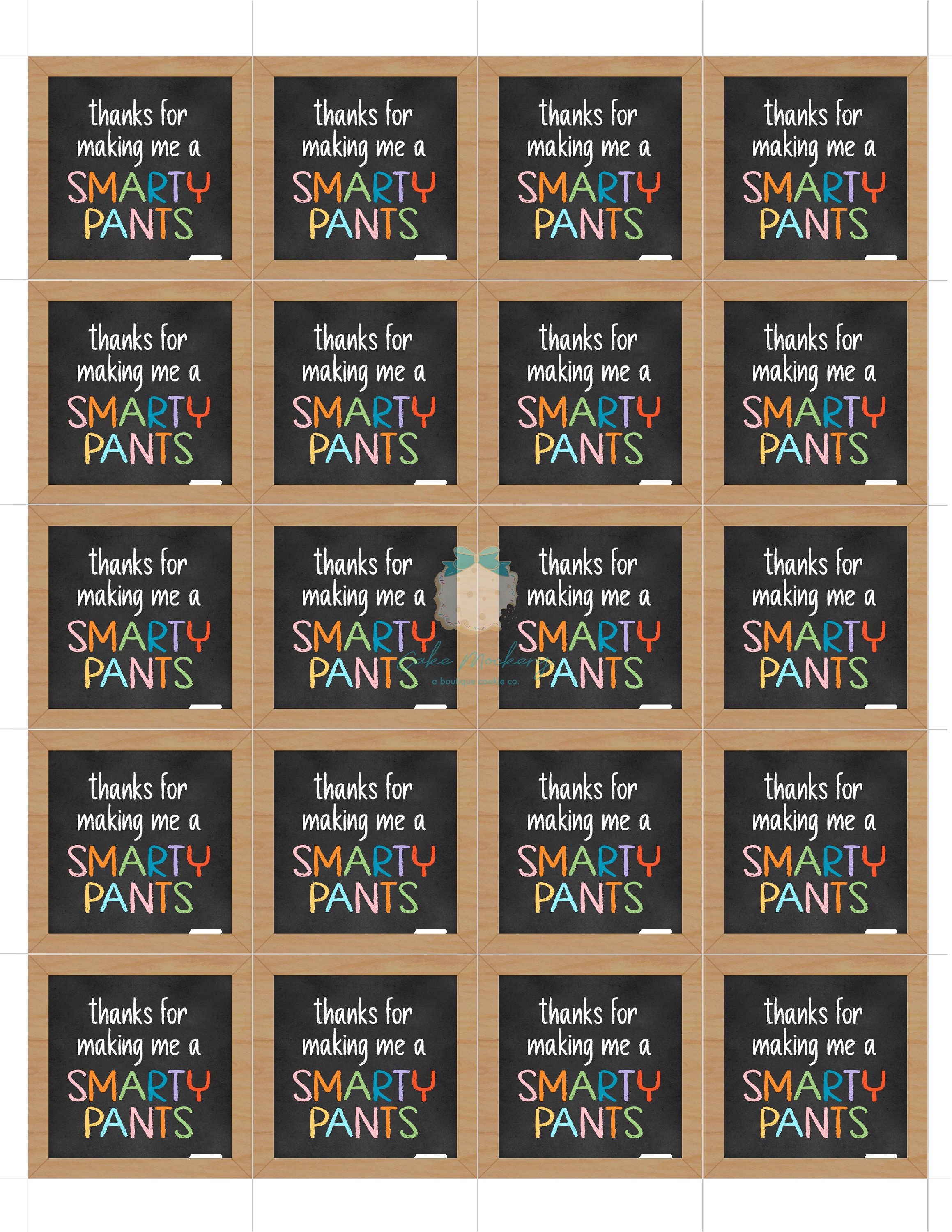 Printable Tag - Smarty Pants - 2" Square - Etsy