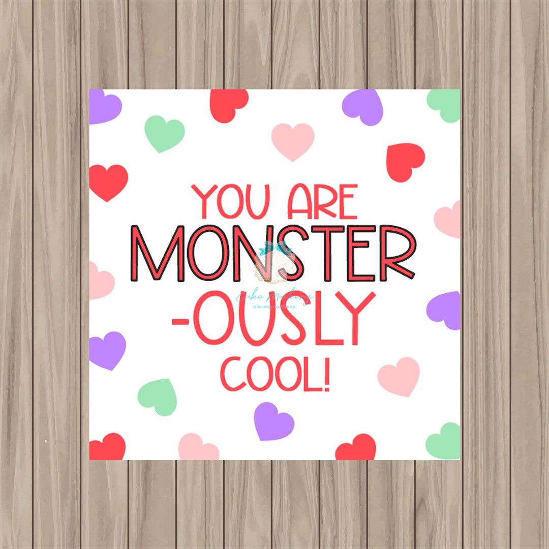 Printable Tag - You Are Monster-ously Cool! - 2" Square - Etsy