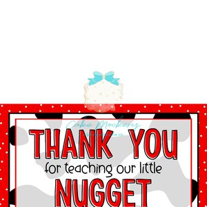 Printable Bag Topper - Thank You for Teaching Our Little Nugget - 3.125 ...