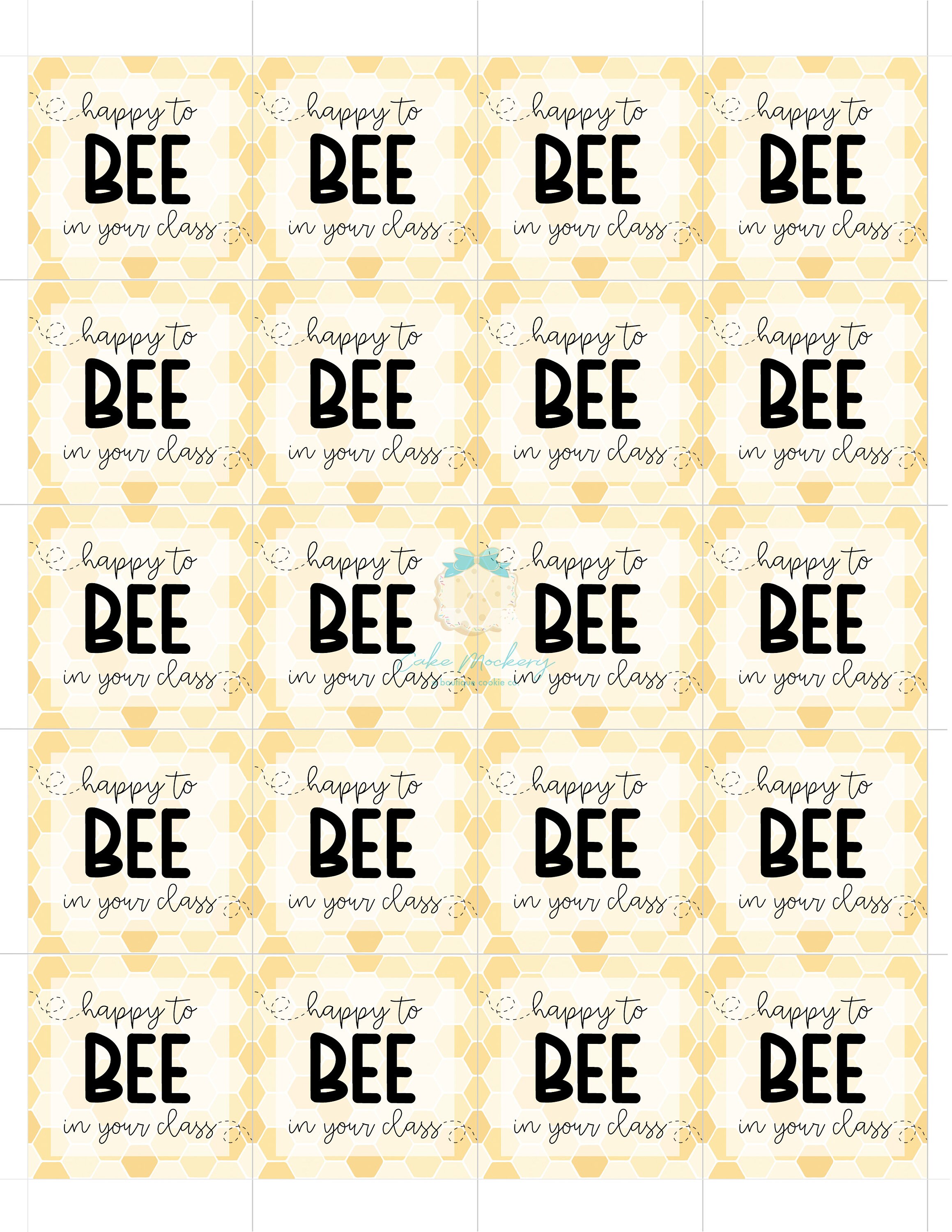 Printable Tag - Happy to BEE in Your Class! - 2" Square - Etsy