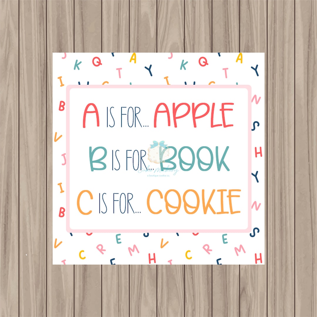 Printable Tag - ABC - 2" Square - Etsy