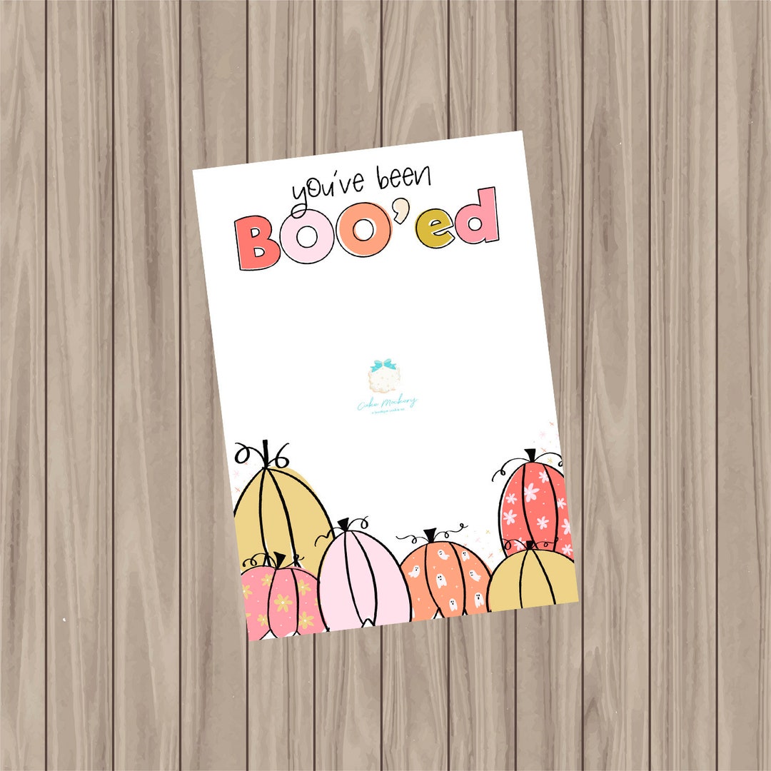 Printable Cookie Card - You've Been Boo'ed - 3.5"x5" - Etsy
