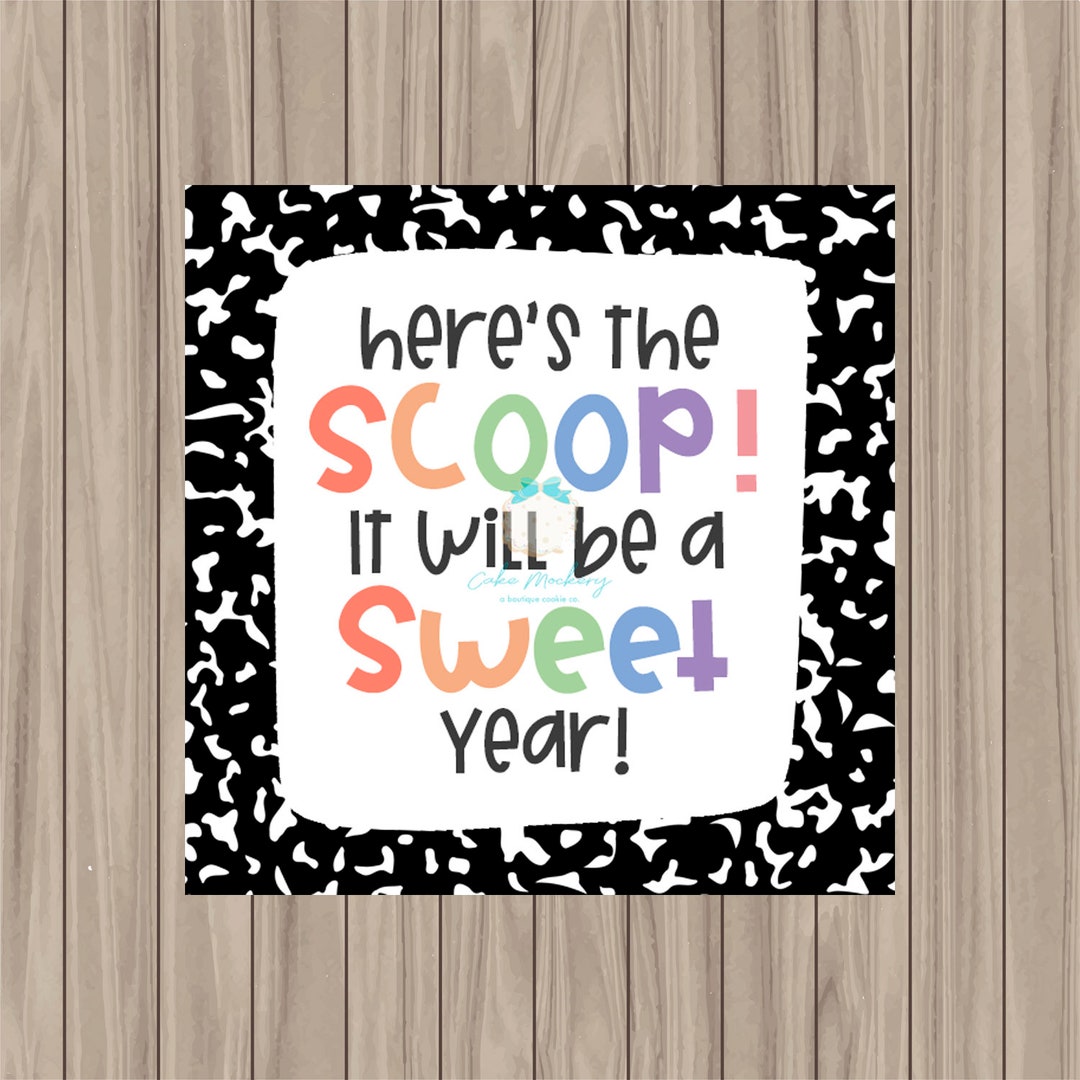 Printable Tag - Here's the Scoop - 2" Square - Etsy