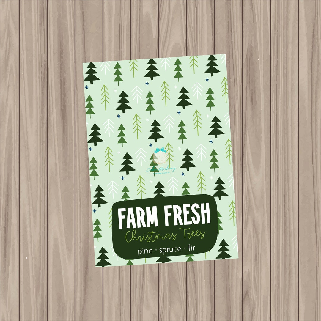 Printable Cookie Card - Farm Fresh Christmas Trees - 3.5"x5" - Etsy