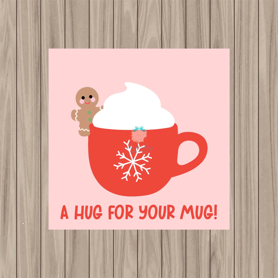 Printable Tag - Pink Mug Hugger - 2" Square - Etsy