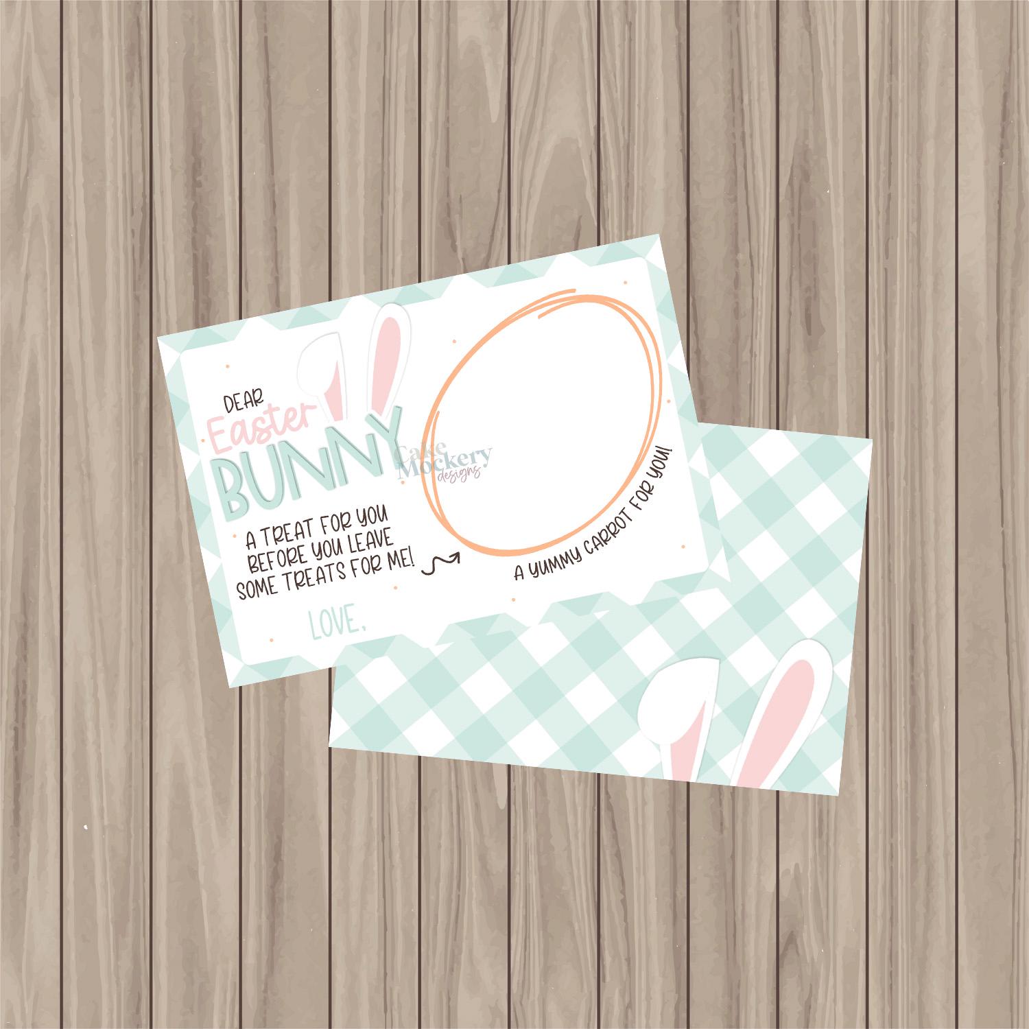 Printed Cookie Card - Easter Bunny Treat - 3.5"x5" - Etsy