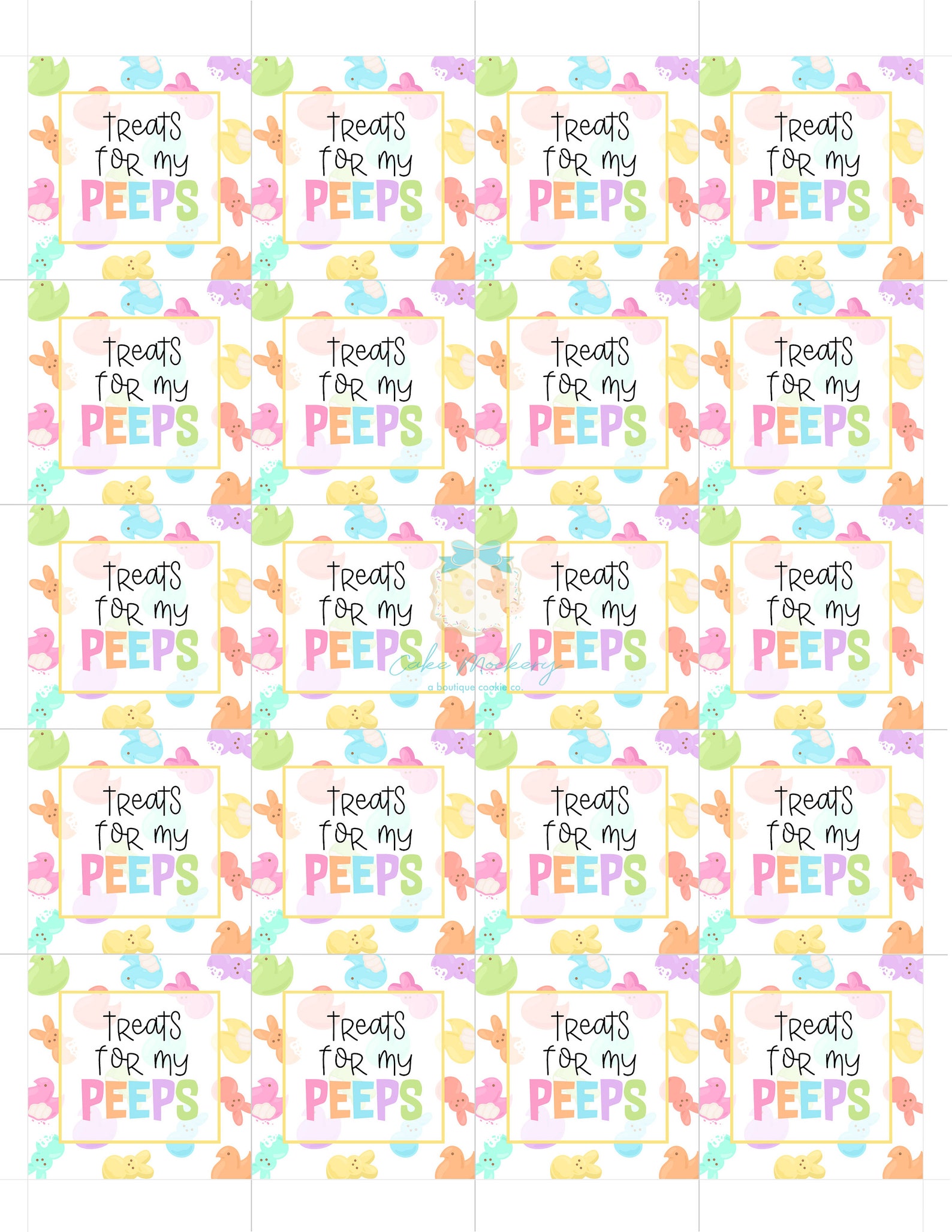 Printable Tag - Treats for My Peeps - 2" Square - Etsy