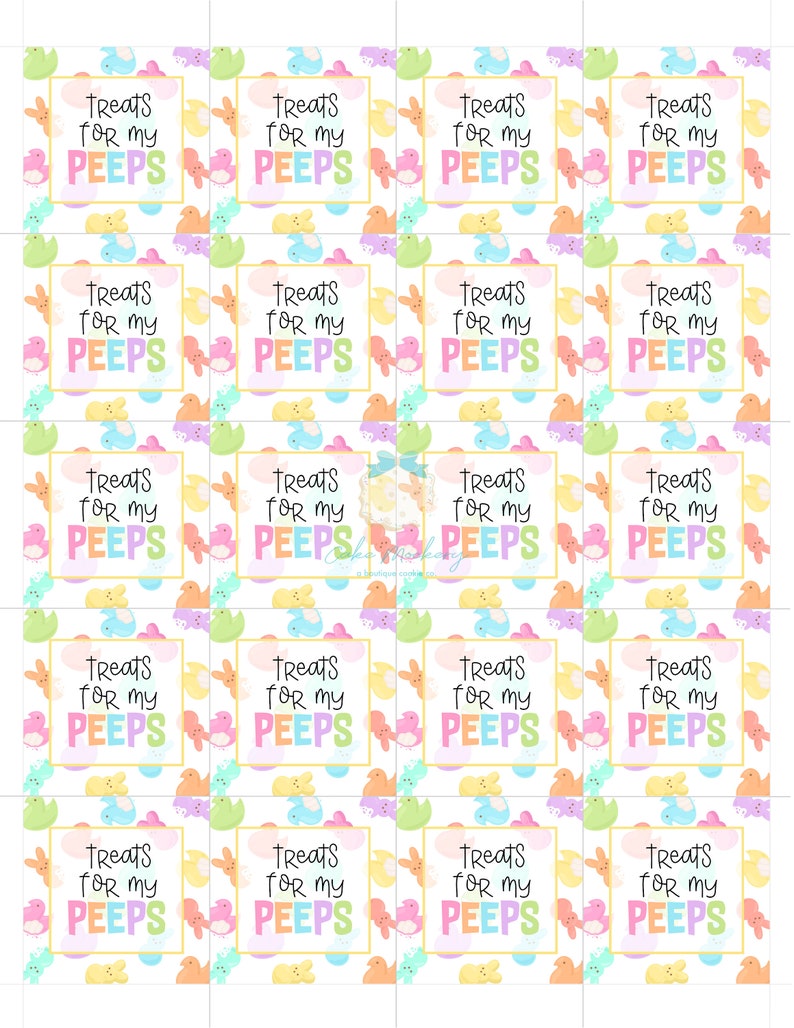 Printable Tag Treats for My Peeps 2 Square - Etsy