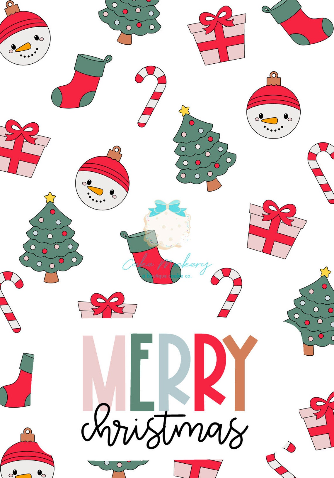 Printable Cookie Card Merry Christmas 3.5x5 - Etsy