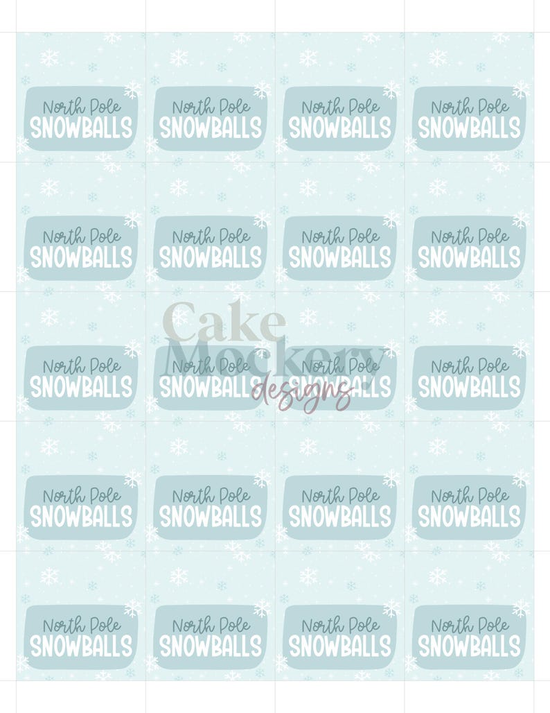 Printable Tag - North Pole Snowballs - 2" Square - Etsy