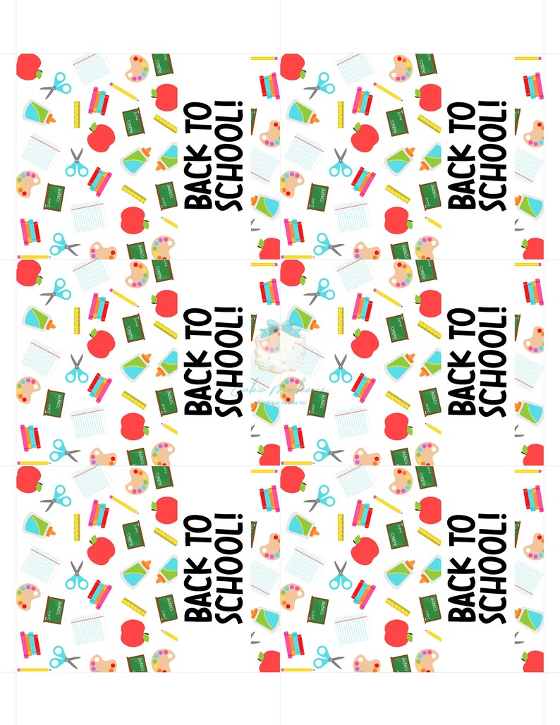 Printable Bag Topper - Back to School - 3" WIDE BAG - Etsy