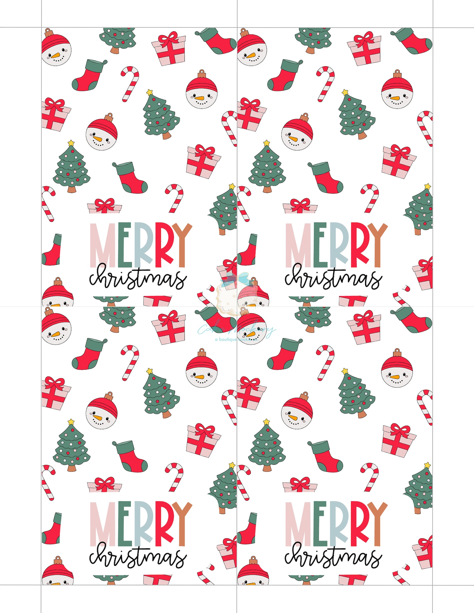 Printable Cookie Card Merry Christmas 3.5x5 - Etsy