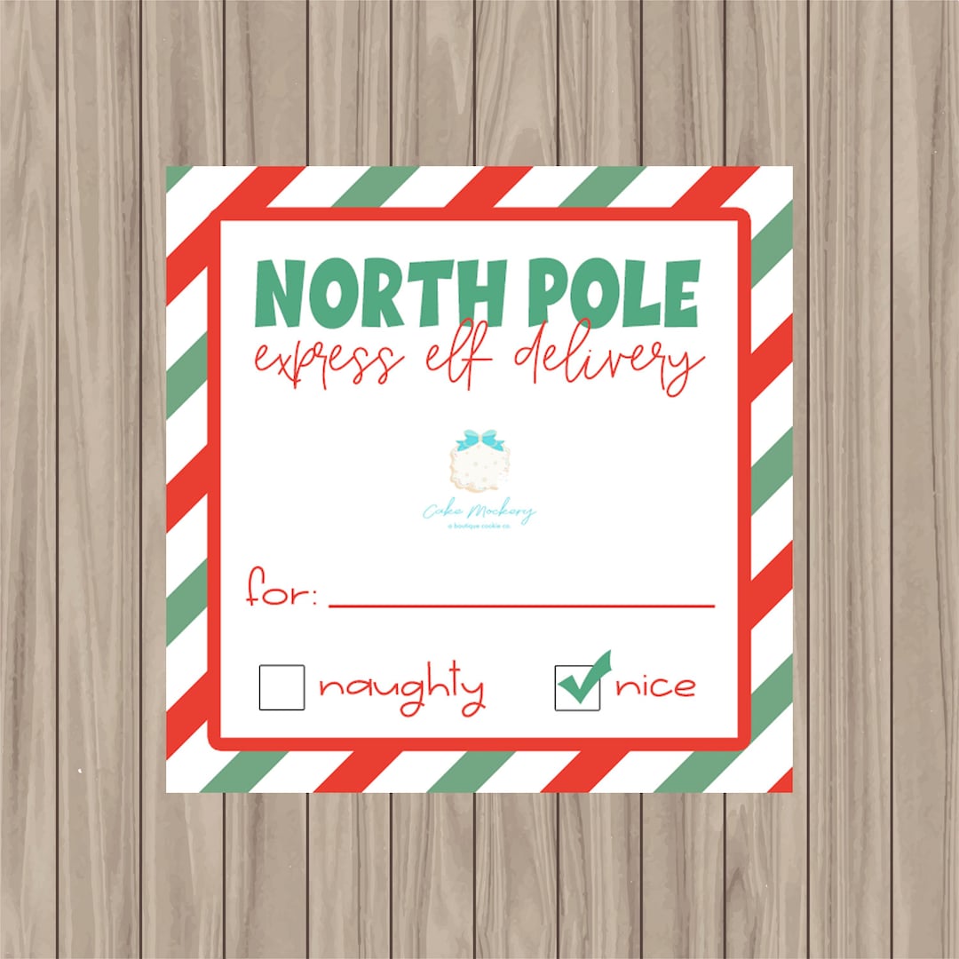 Printable Tag - Express Elf Delivery - 2" Square - Etsy