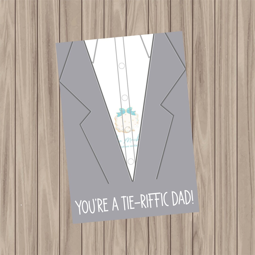 Printable Cookie Card - You're a Tie-riffic Dad - 3.5"x5" - Etsy